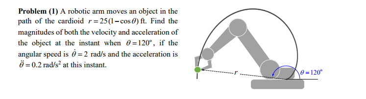 Solved Problem (1) A robotic arm moves an object in the path | Chegg.com