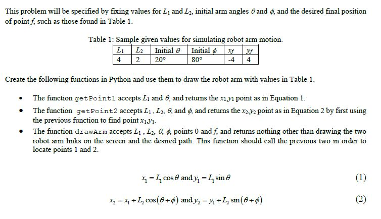 4. Consider the 2-link robot arm in Figure 1 with | Chegg.com