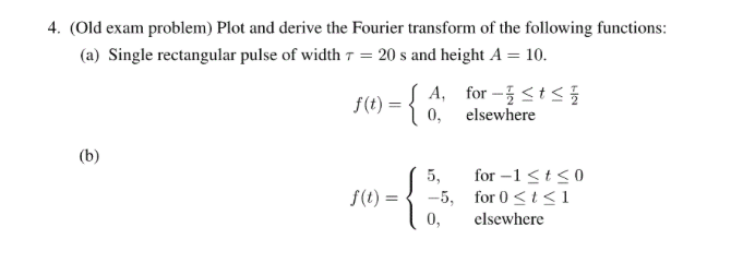 Solved Plot and derive the Fourier transform of the | Chegg.com