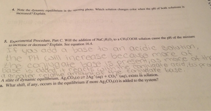 Solved Experiment 16 Prelaboratory Assignment LeChatelier's | Chegg.com
