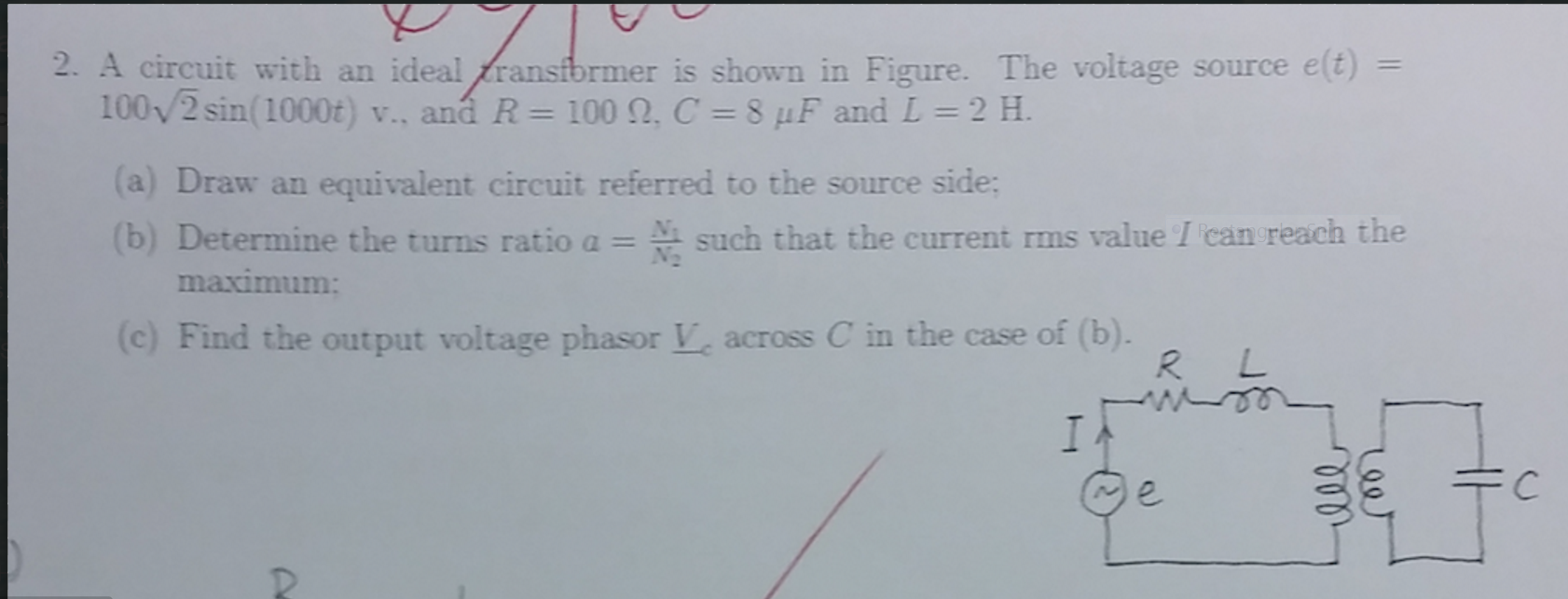 Solved A circuit with an ideal transformer is shown in | Chegg.com