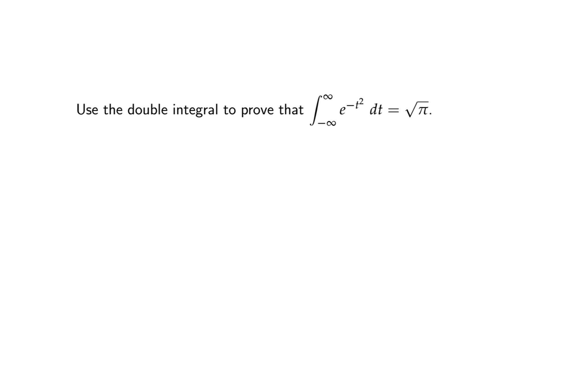 Solved Use the double integral to prove that | Chegg.com