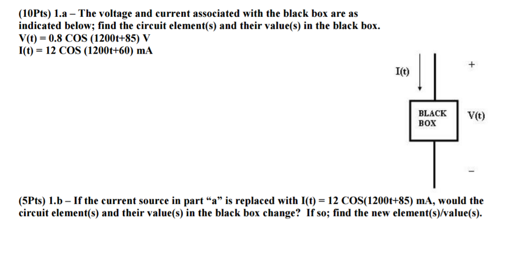 Solved The voltage and current associated with the black box | Chegg.com