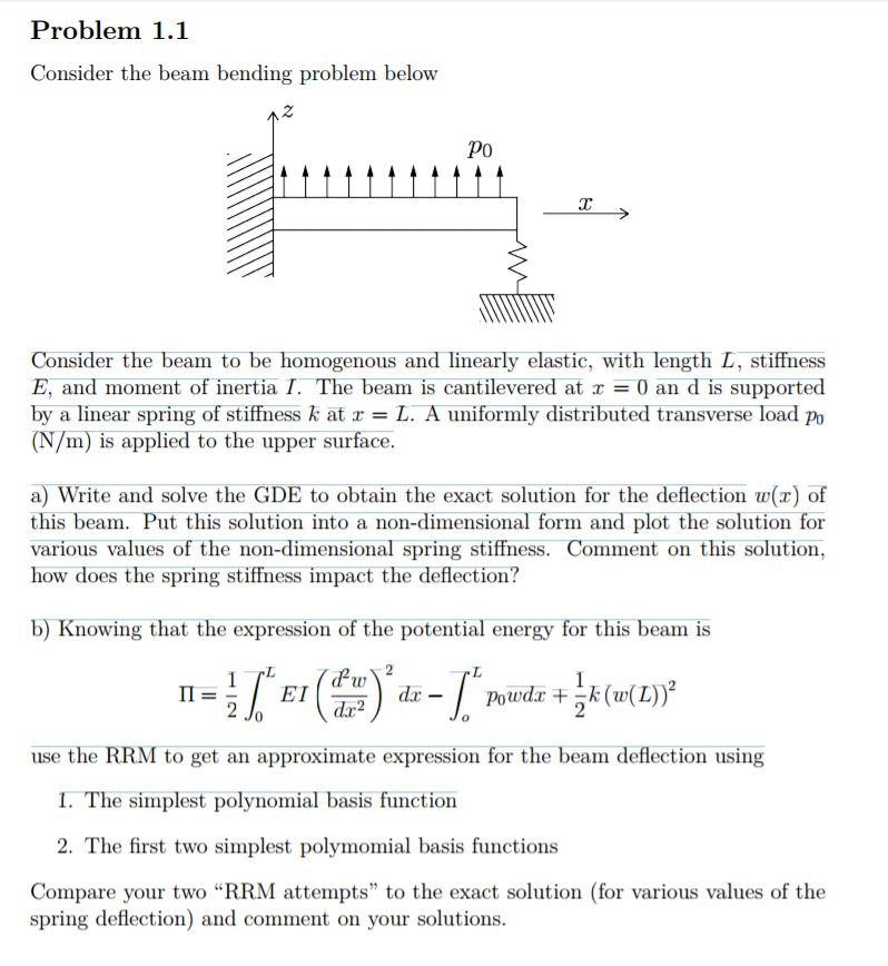 Solved Consider the beam bending problem below Consider the | Chegg.com