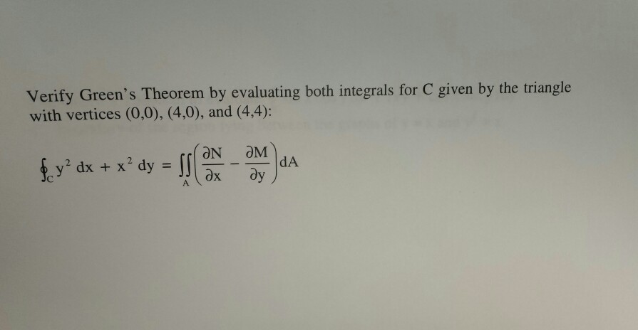 Solved Verify Green's Theorem by evaluating both integrals | Chegg.com