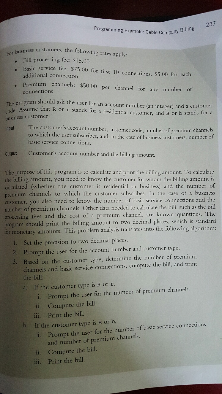 Solved Rewrite the Program ( Cable Company Billing | Chegg.com