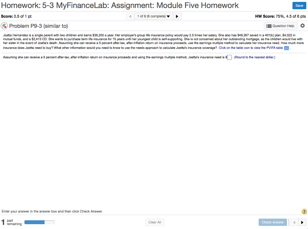 Homework: 5-3 MyFinanceLab: Assignment: Module Five | Chegg.com