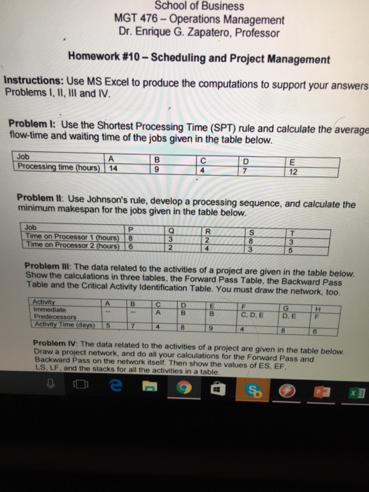 Use the Shortest Processing Time (SPT) rule and | Chegg.com