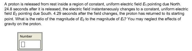 Solved A proton is released from rest inside a region of | Chegg.com