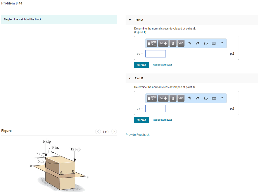 Solved Problem 8.44 Neglect the weight of the block Part A | Chegg.com
