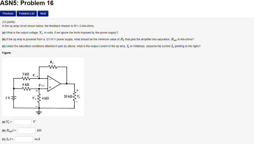 Solved ASN5: Problem 16 Previous Problem List Next (12 | Chegg.com