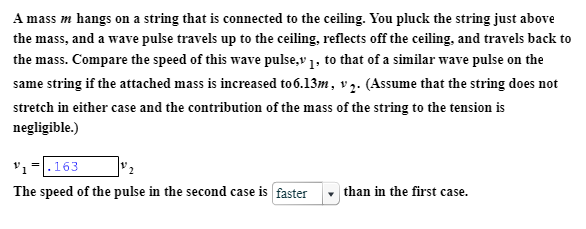 Solved A mass m hangs on a string that is connected to the | Chegg.com