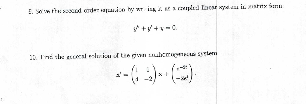 Solved Solve the second order equation by writing it as a | Chegg.com