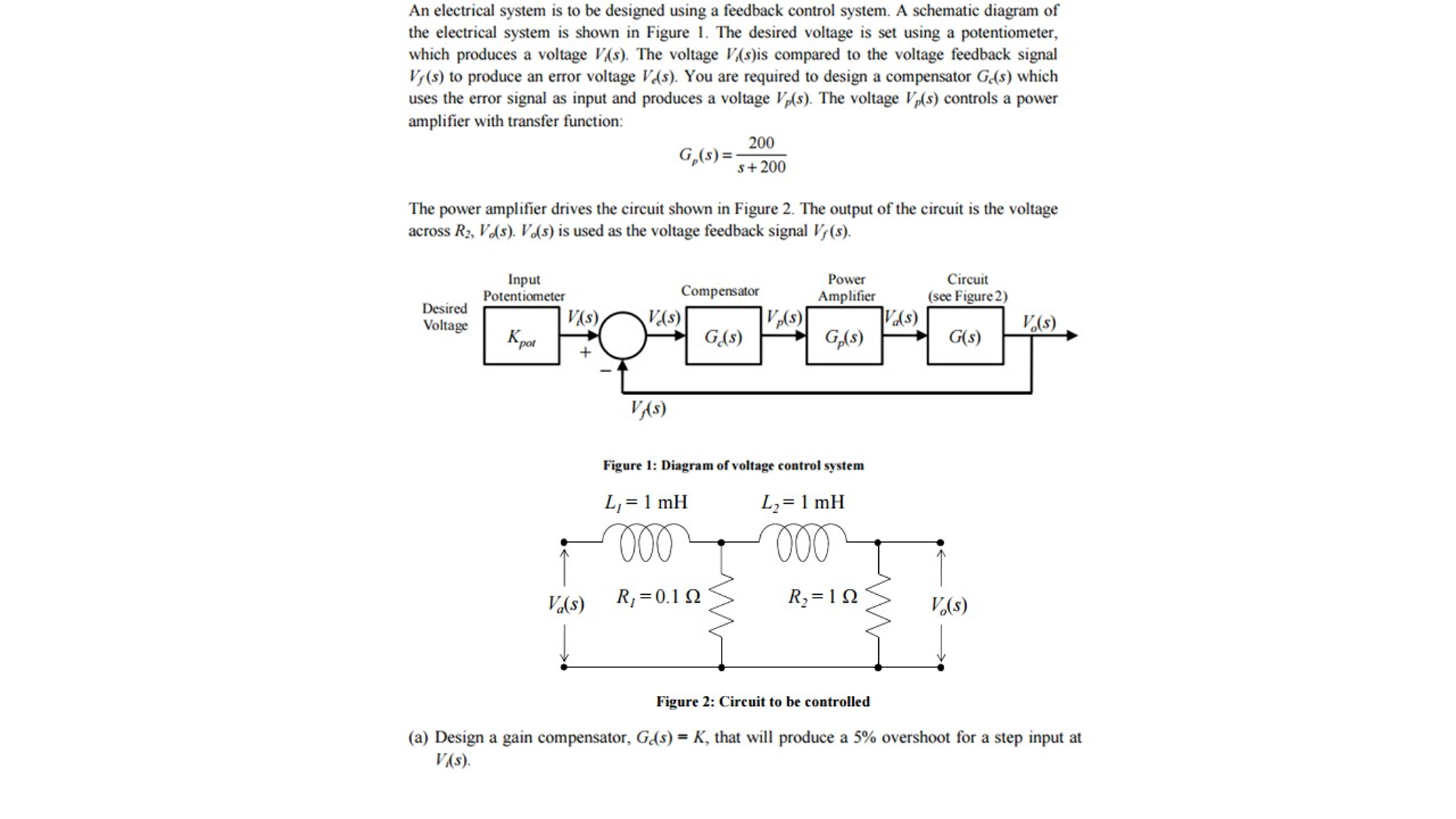 Solved An electrical system is to be designed using a | Chegg.com