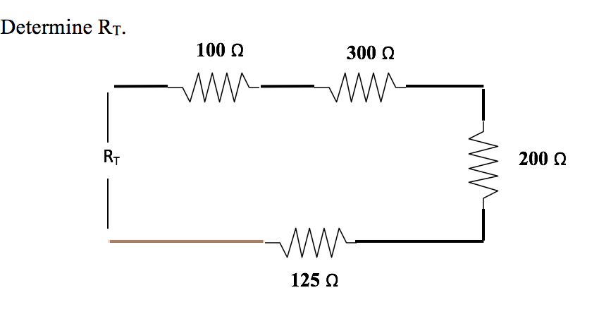 Solved Determine RT 100 Ω 300 Ω RT 200 Ω 125 Ω | Chegg.com