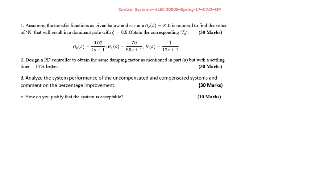 HEAT EXCHANGER PROCESS CONTROL SYSTEM DESCRIPTION: | Chegg.com