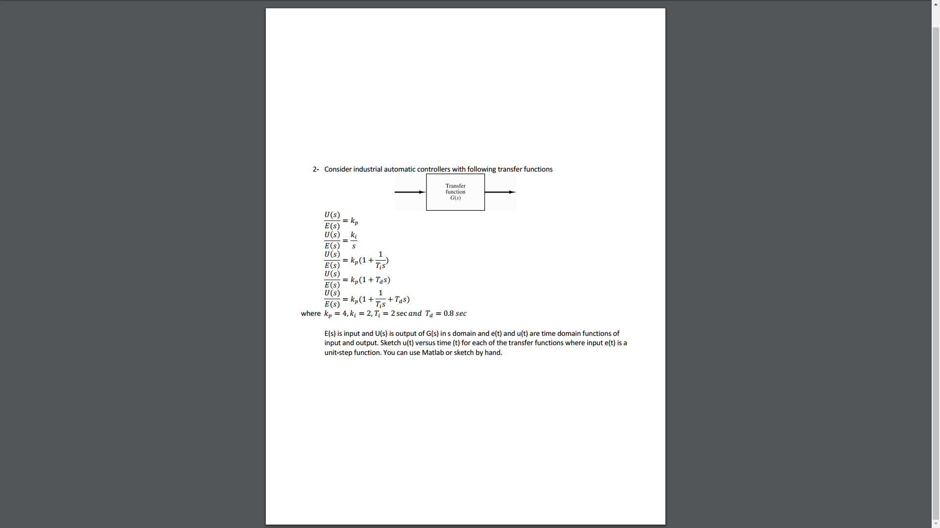 Solved Consider industrial automatic controllers with | Chegg.com