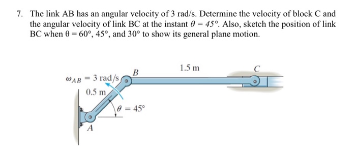 Solved The link AB has an angular velocity of 3 rad/s. | Chegg.com