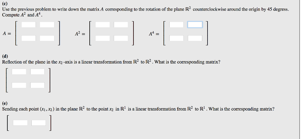 Solved Rotation of the plane R2 counterclockwise around the | Chegg.com