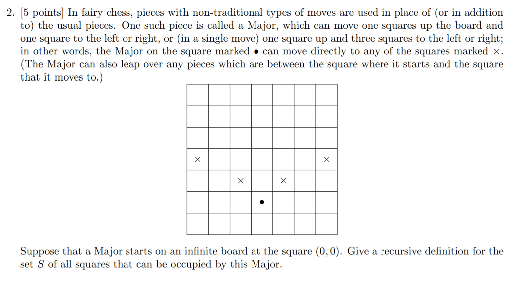 Solved 2. 5 points] In fairy chess, pieces with | Chegg.com