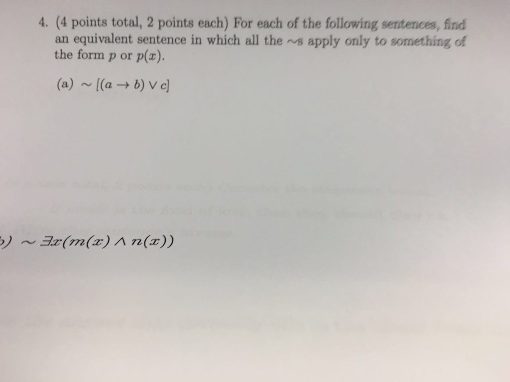 Solved 4. (4 points total, 2 points each) For each of the | Chegg.com