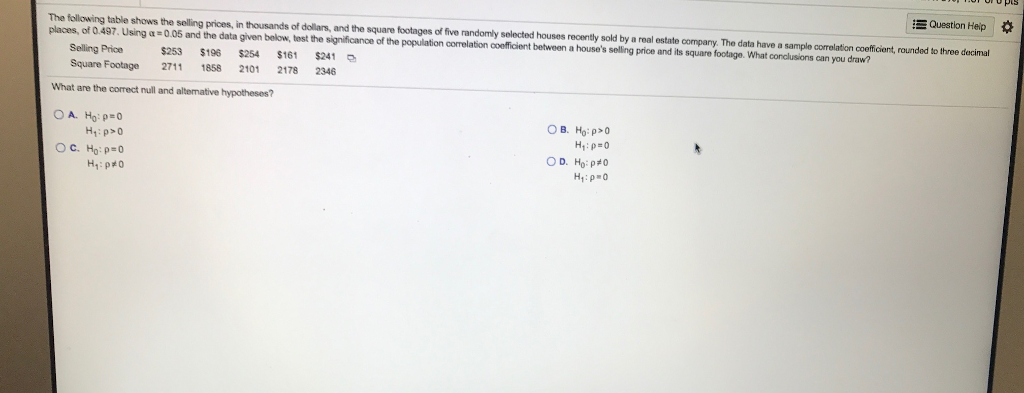 Solved Question Heip * The following table shows the selling | Chegg.com