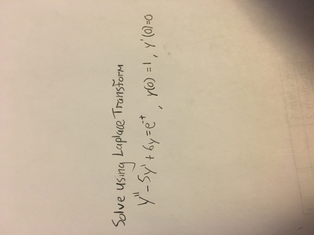 Solved Solve using Laplace Transform y Solved Solve using Laplace Transform y