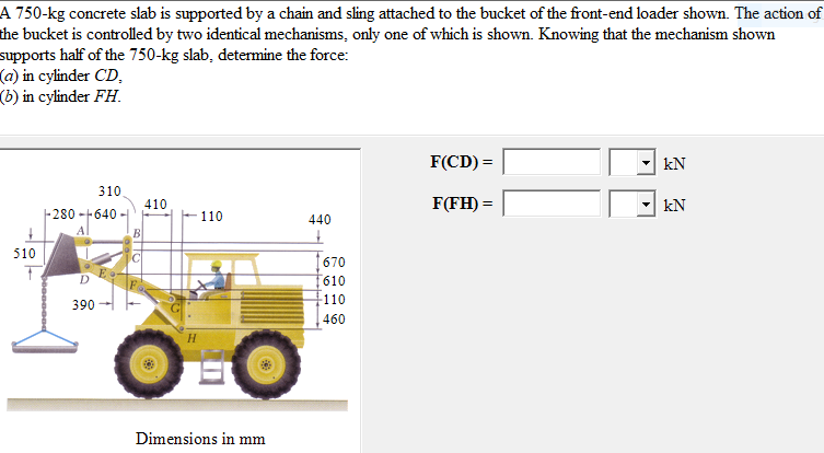 Solved A 750-kg concrete slab is supported by a chain and | Chegg.com
