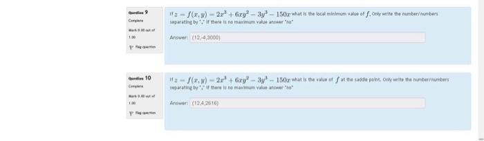 Solved If z = f(x, y) = 2x^3 + 6xy^2 - 3y^3 - 150 x what is | Chegg.com