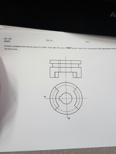 Solved Given complete front and top views of a shifter draw | Chegg.com
