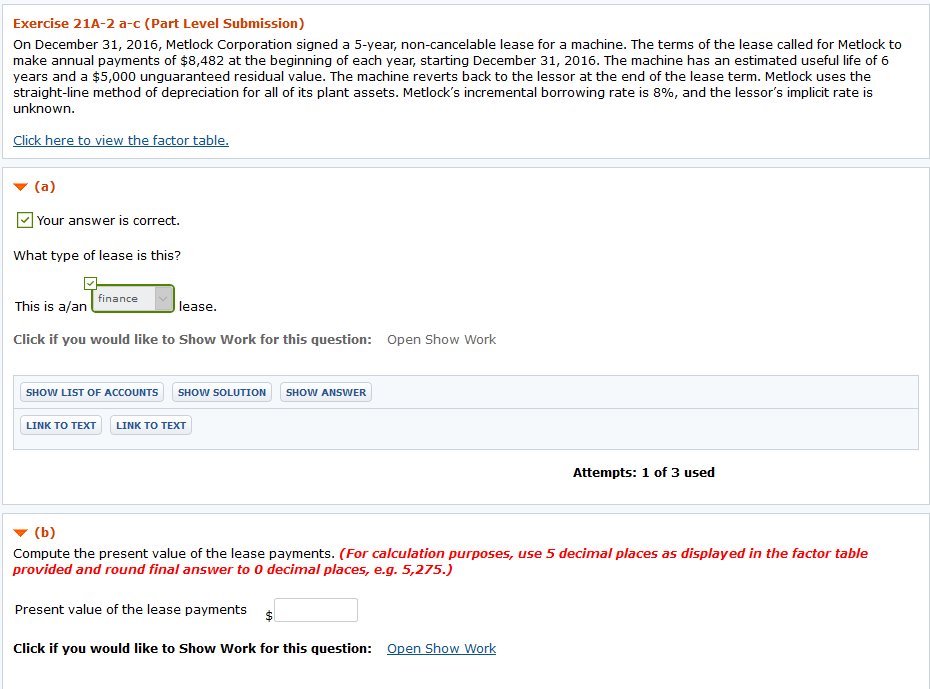 Solved Exercise 21A-2 a-c (Part Level Submission) On | Chegg.com