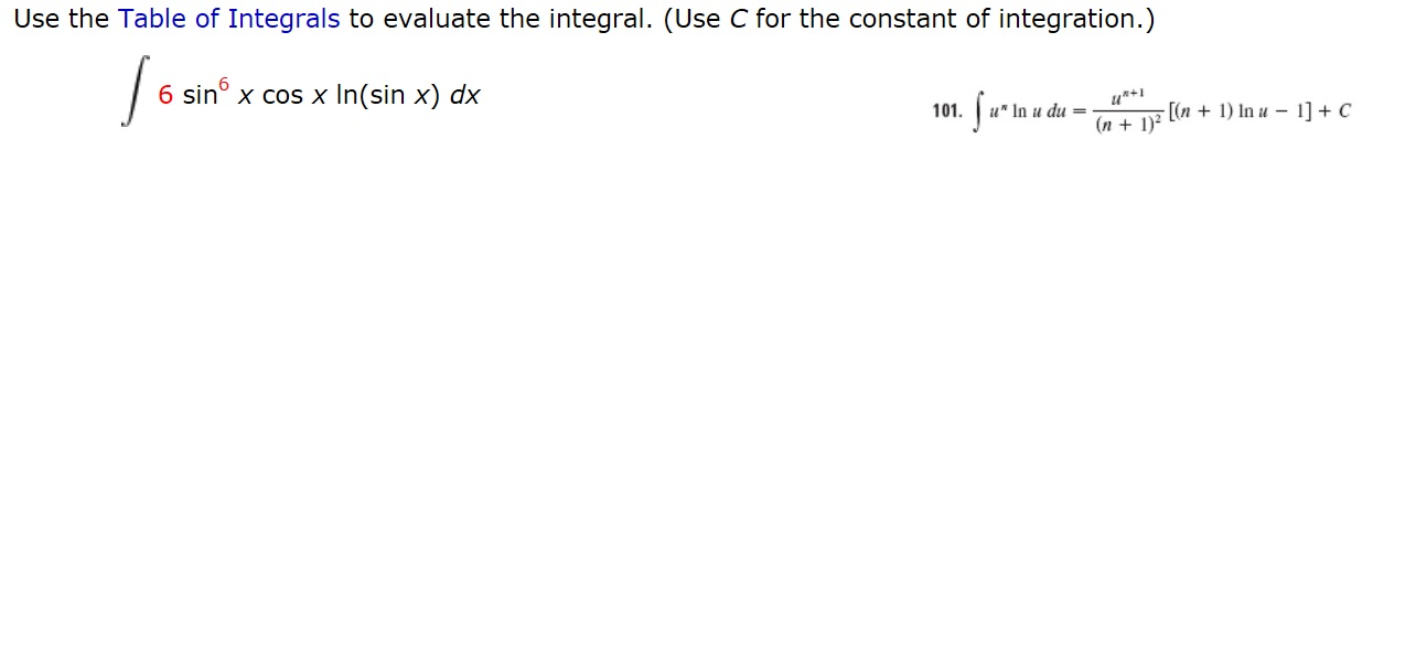 Solved Use the Table of Integrals to evaluate the integral. | Chegg.com