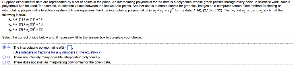 Solved Suppose Experimental Data Are Represented By A Set Of 1815