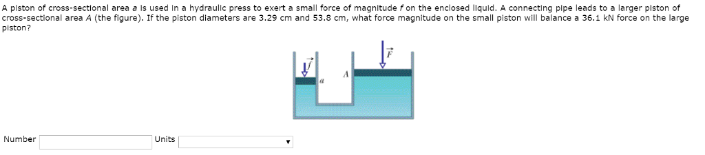 Solved A piston of cross-sectional area a is used in a | Chegg.com