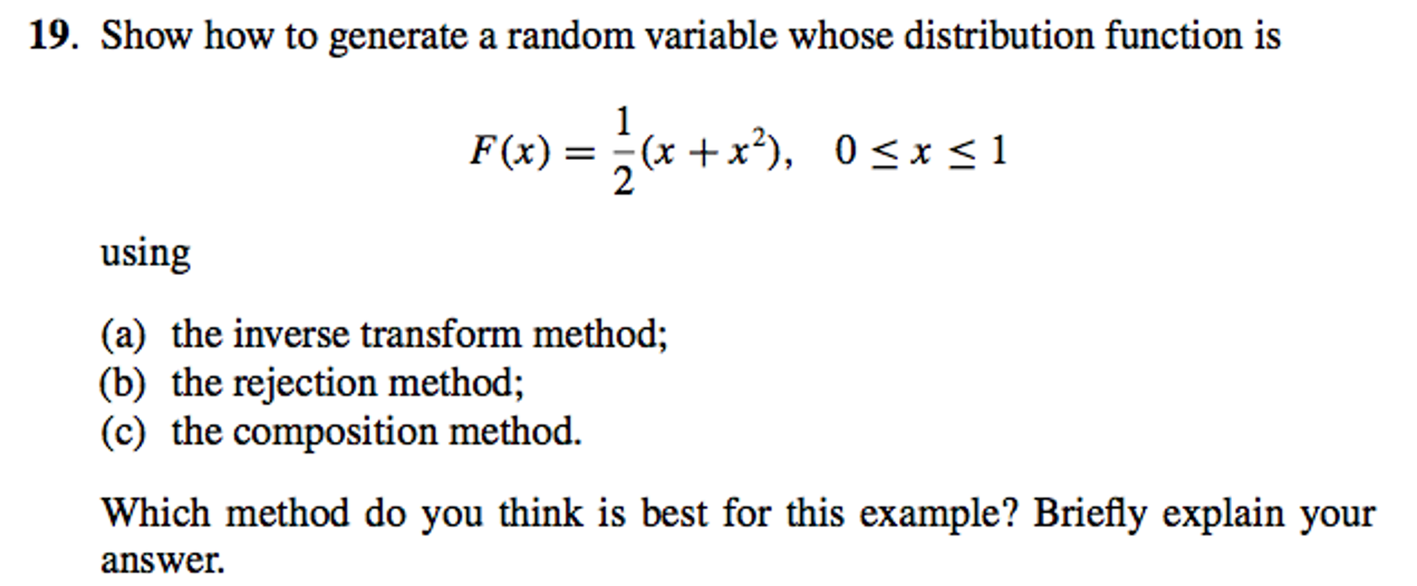 Show How To Generate A Random Variable Whose