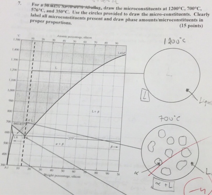 Solved For draw the microconstituents at 1200 degree C, 700 | Chegg.com
