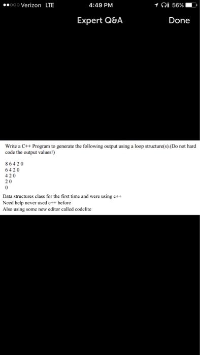 Solved Write A C Program To Generate The Following Output 