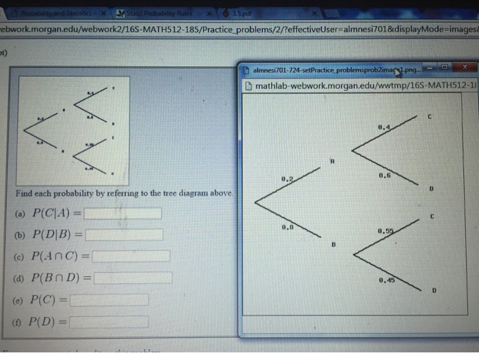 Solved Find each probability by referring to the tree | Chegg.com
