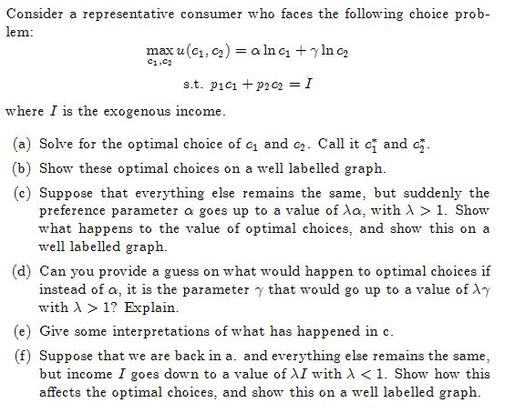 Solved Consider a representative consumer who faces the | Chegg.com