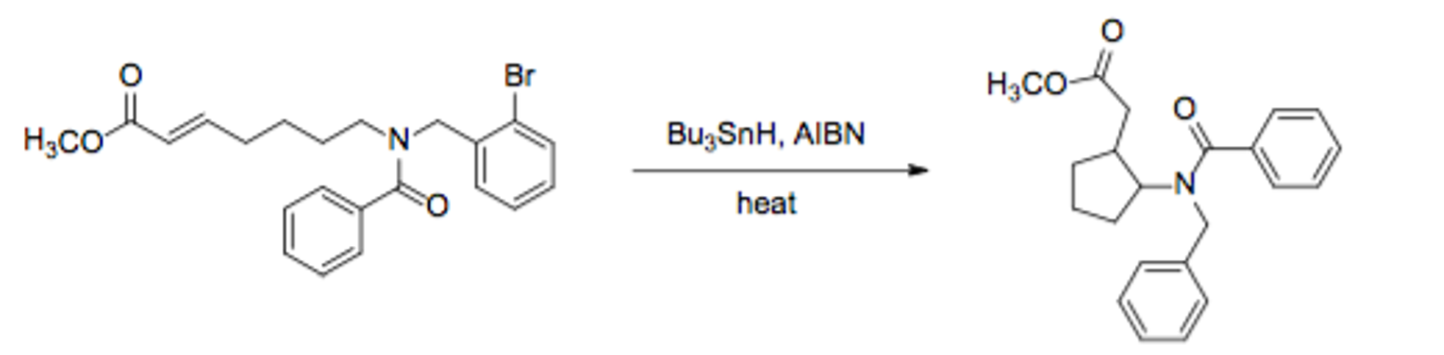 Solved H3Co Br Bu3SnH, AIBN heat H3CO | Chegg.com