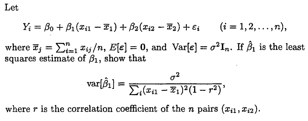 Solved Let Y_i = beta_0 + beta_1(x_i1 - x_1) + beta_2(x_i2 - | Chegg.com