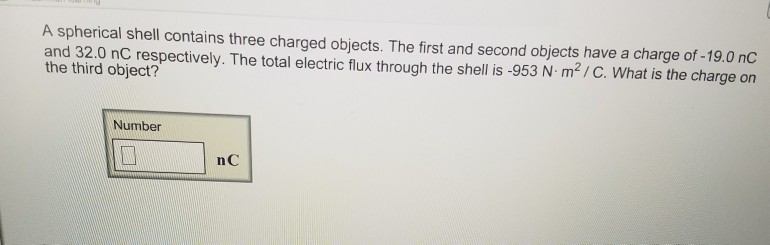 Solved A spherical shell contains three charged objects. The | Chegg.com