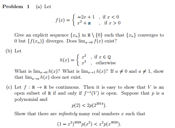 Solved Problem 1 (a) Let -2r+1 , if r 0 | Chegg.com
