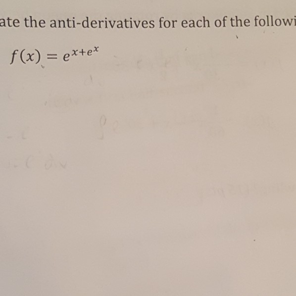 Solved how do i find the anti derivative of this problem | Chegg.com