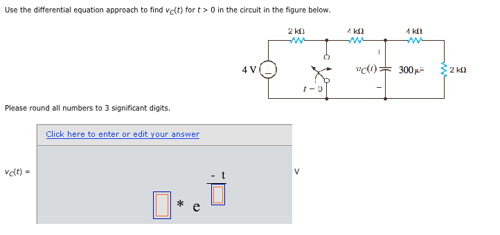 Solved Use the differential equation approach to find volt) | Chegg.com