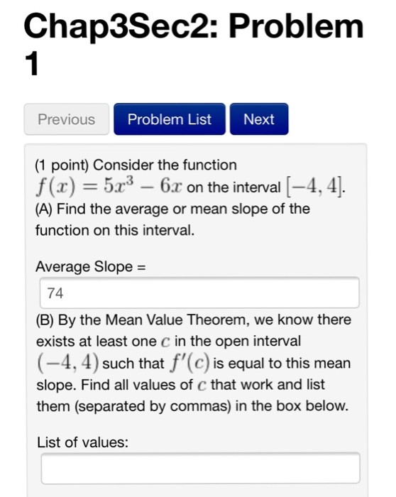 Solved Consider the function f(x)= 5x^3 - 6x on the interval | Chegg.com