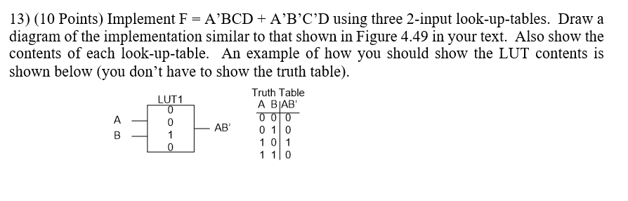 Solved 13) (10 Points) Implement F ABCD + A,B,C,D using | Chegg.com