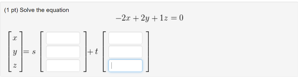 Solved (1 pt) Solve the equation t 2a 2y 12 | Chegg.com Solved (1 pt) Solve the equation t 2a 2y 12 | Chegg.com