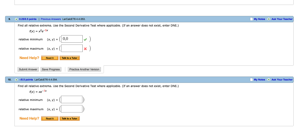 Solved Find All Relative Extrema Use The Second Derivative