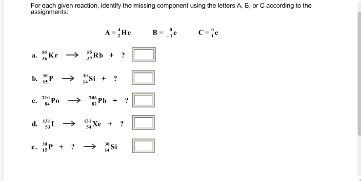 Solved For each given reaction, identify the missing | Chegg.com
